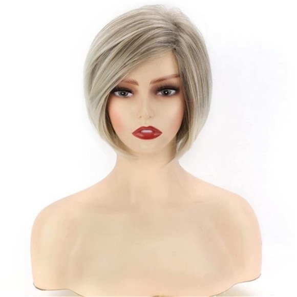 Hair | Short Blonde Pixie Bob Wigs Layered Mixed Blonde Synthetic Wig ...